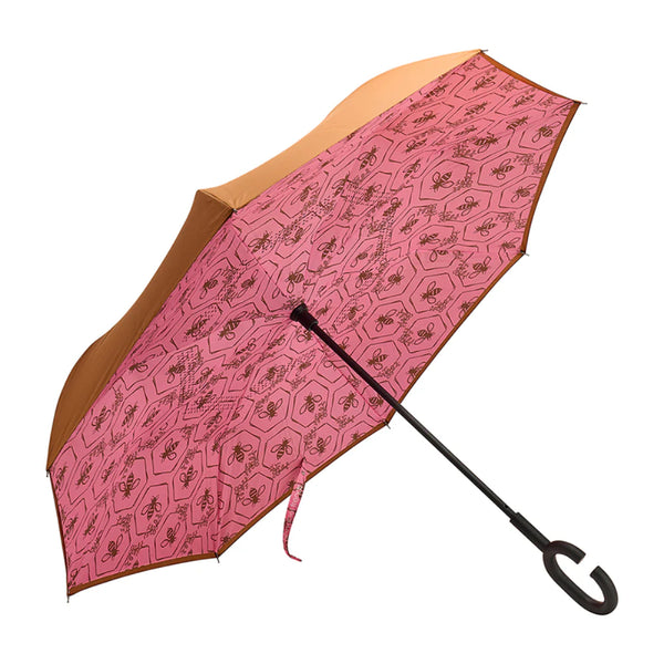 Annabel Trends Reverse Inverted Pink Bee Umbrella